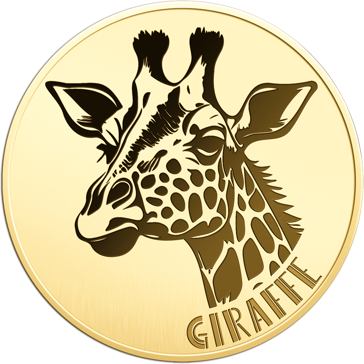 African Giraffe Coin Card - Gold Gift – Cardiff Gold